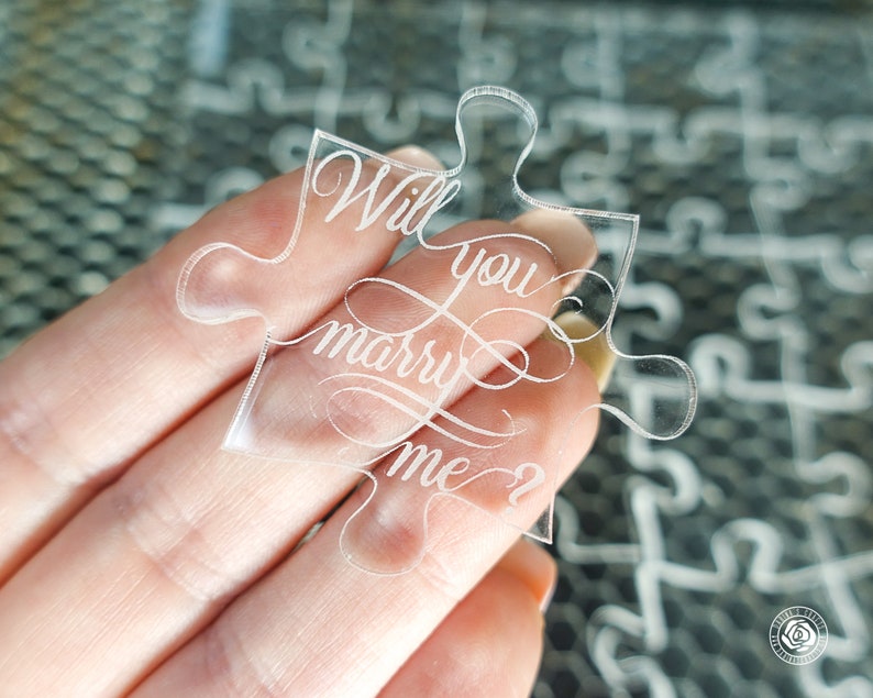Proposal Clear Jigsaw Puzzle Engagement Acrylic Puzzle for - Etsy