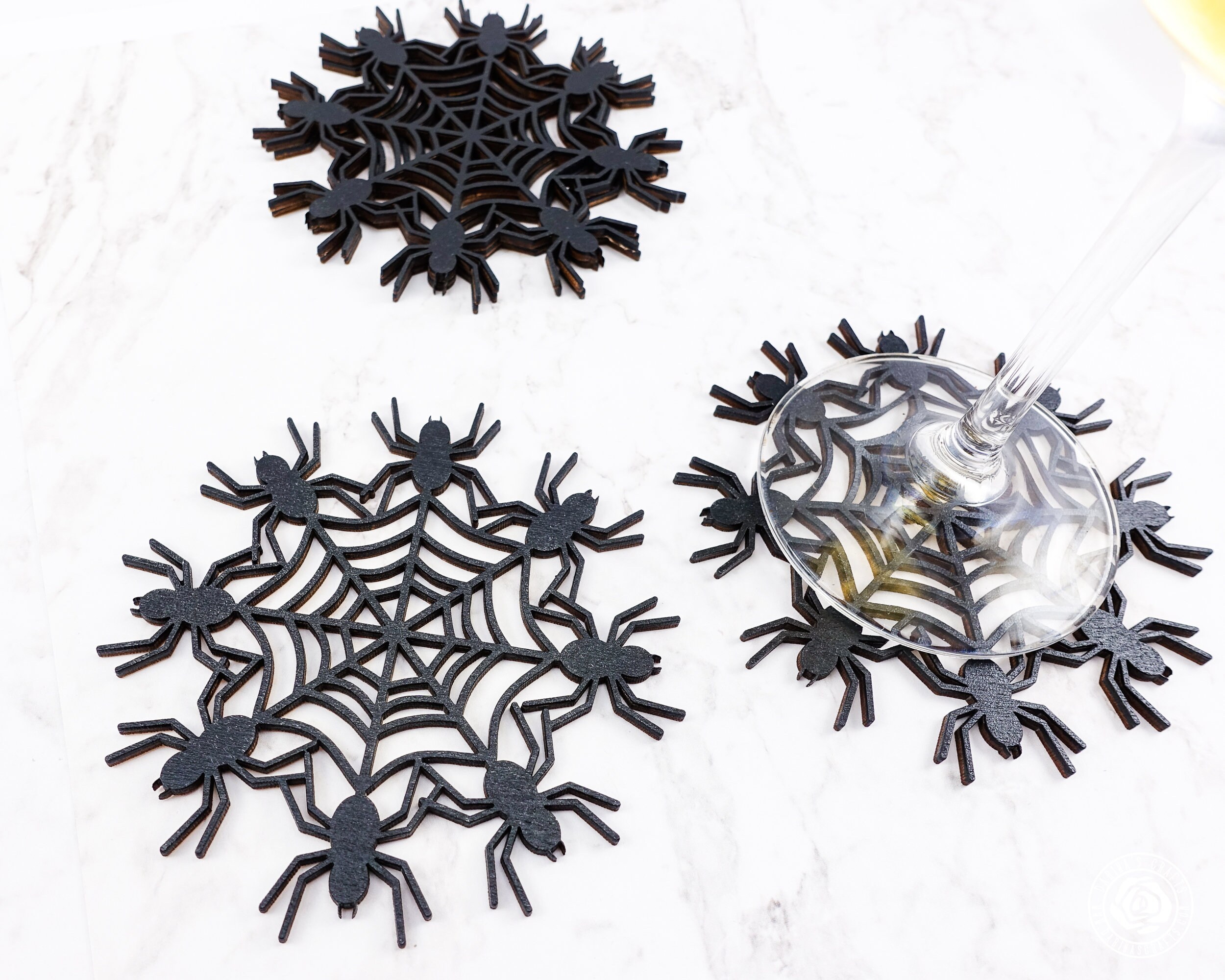 Spiderweb Coaster Set Decorative Halloween coasters. Spider | Etsy