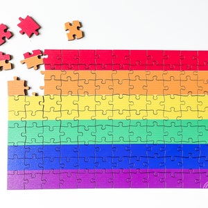 Pride Flag Jigsaw Puzzle, Custom Wooden Puzzle, LGBT Wood Puzzle - Etsy