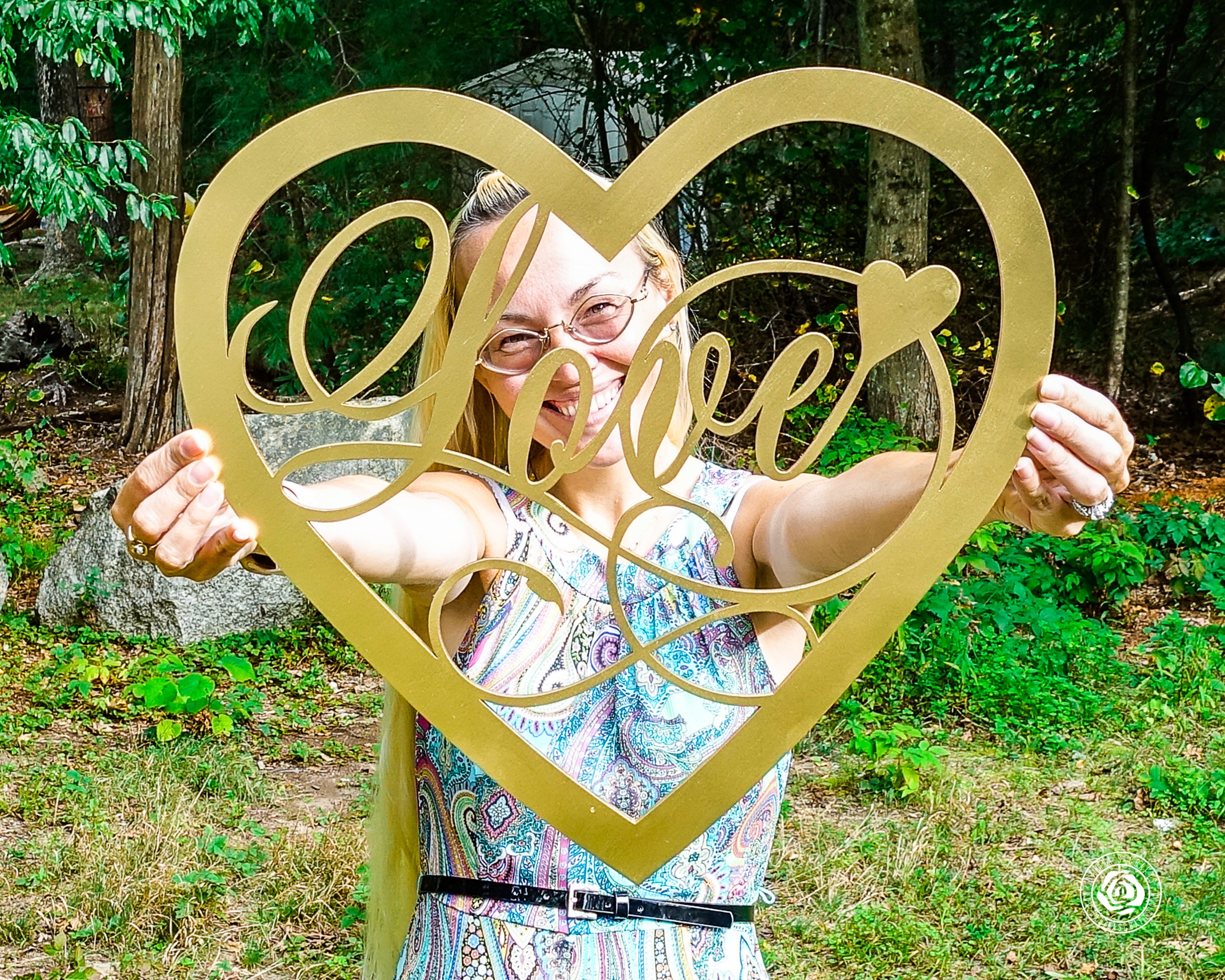 Love Heart Wood Sign, Love Script Word, Wooden Love Cutout Decor ...