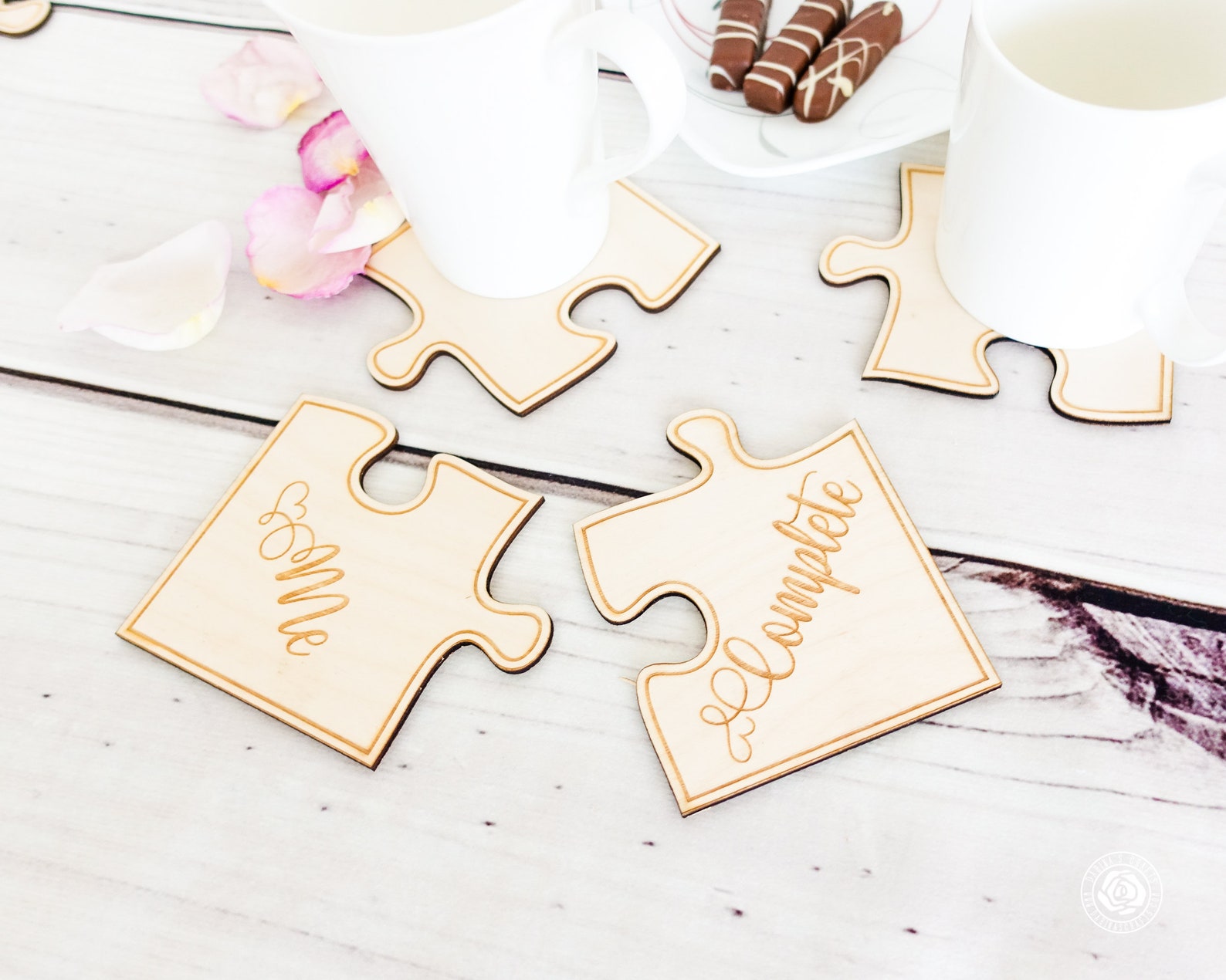 Personalized Jigsaw Puzzle Coaster Set Custom Family Set - Etsy