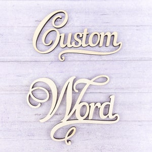 Custom Wood Word Sign, Small Personalized Wood Word Cutout, Wooden Name ...