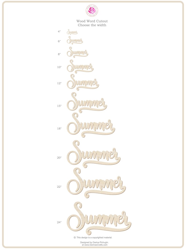 Summer Wood Word Cutout Laser Cut Summer Decorations Summer | Etsy
