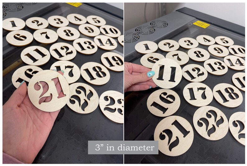 Wood Advent Calendar Numbers Wooden Advent Number Tags - Etsy