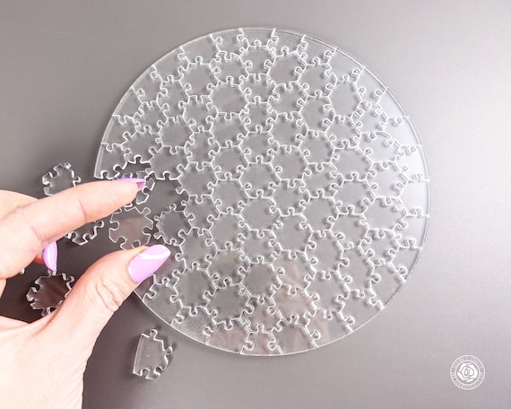 Round Clear Jigsaw Puzzles Impossible Acrylic Puzzle for | Etsy