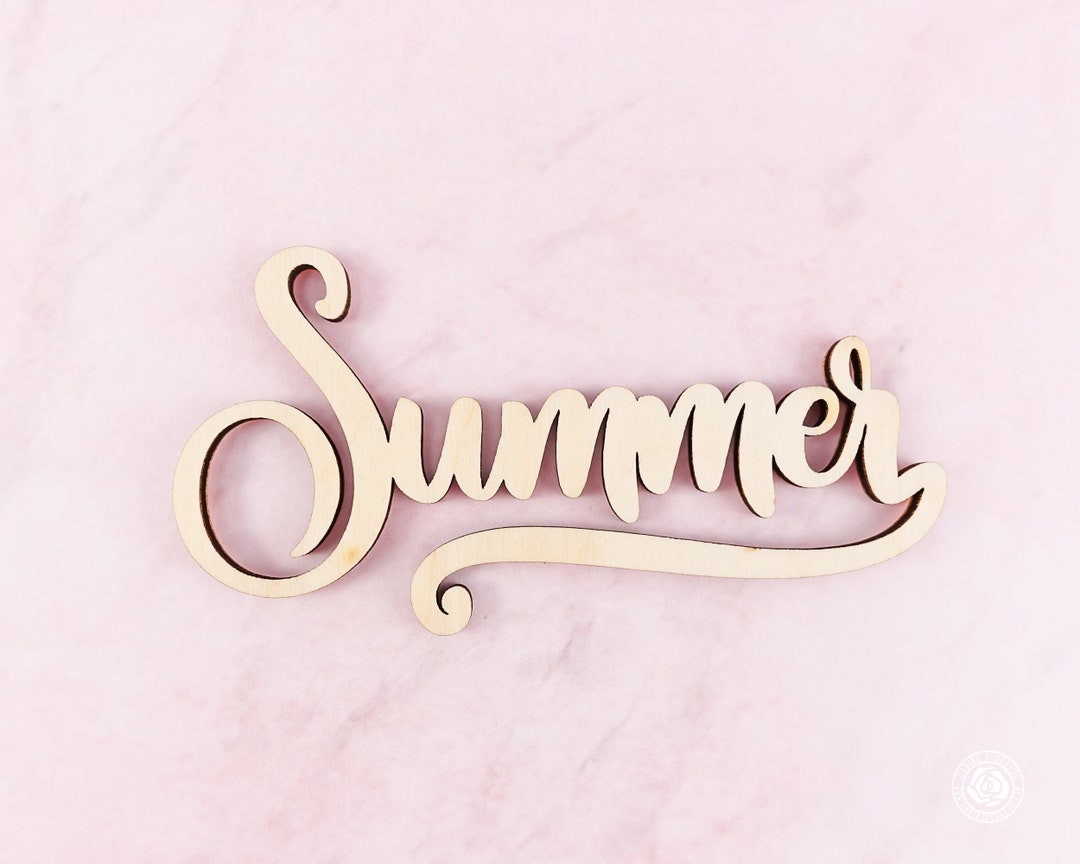 Summer Wood Word Cutout, Laser Cut Summer Decorations, Summer Sign ...