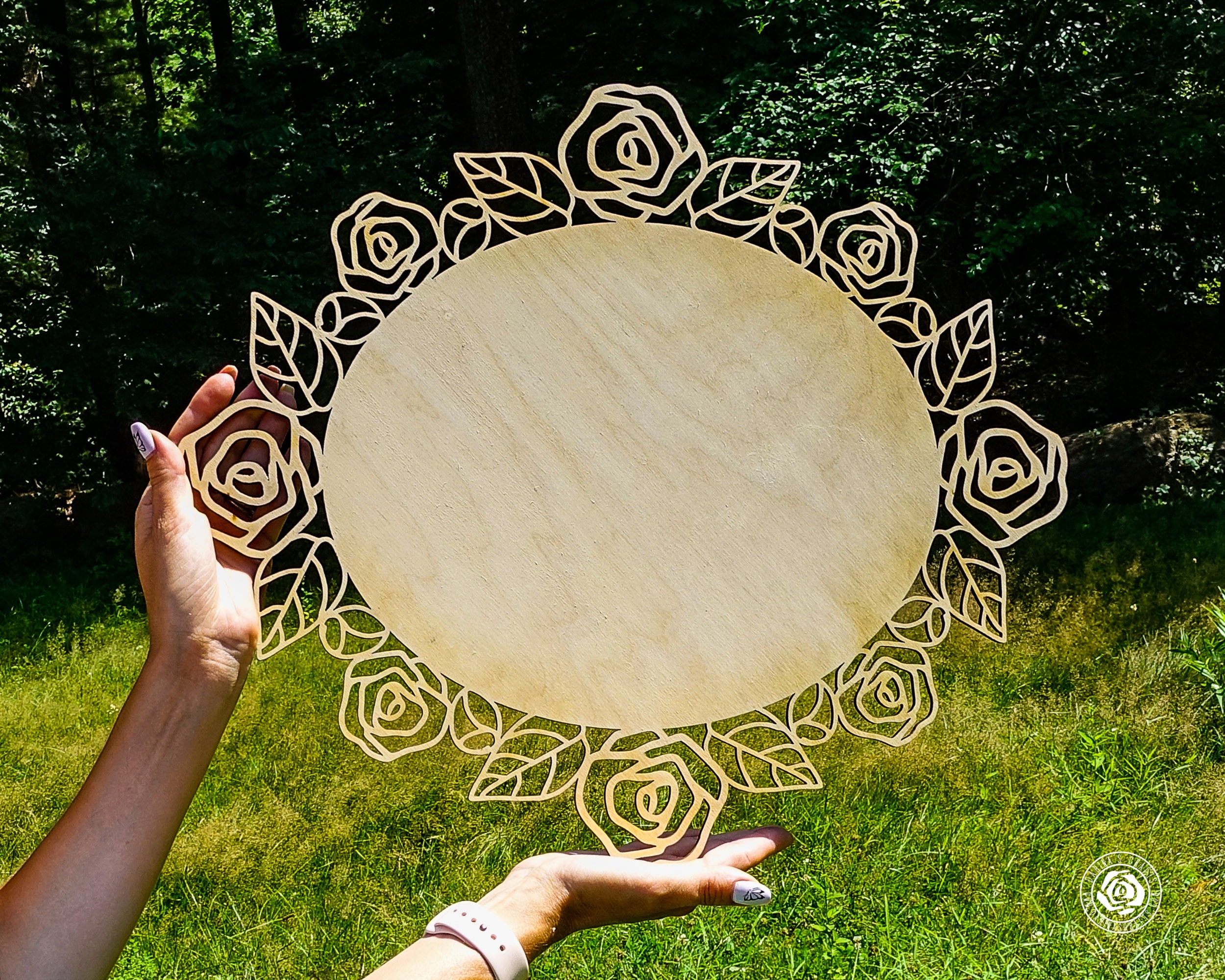 Large Floral Wood Frame Vintage Roses Wood Cut Out Laser Cut | Etsy