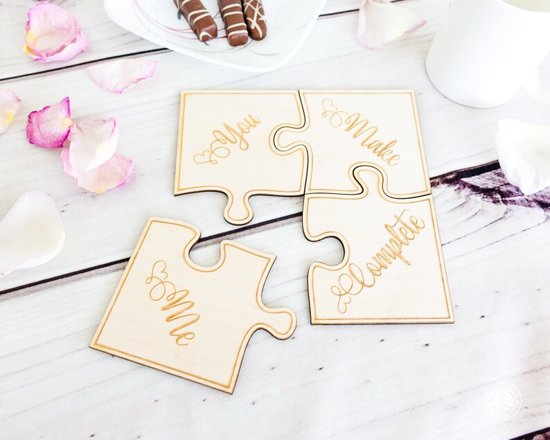 Personalized Jigsaw Puzzle Coaster Set Custom family set | Etsy