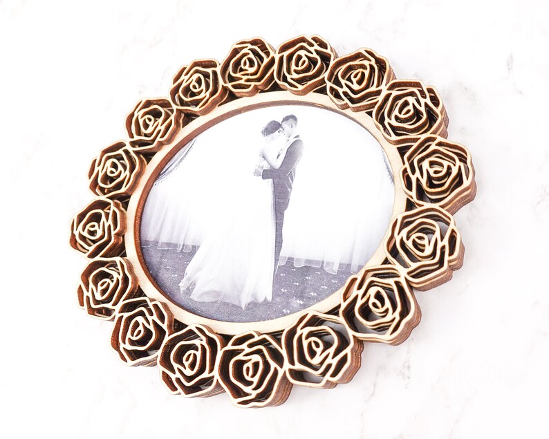 3 Floral Wood Frames Vintage Roses Wood Cut Outs Oval Frame | Etsy