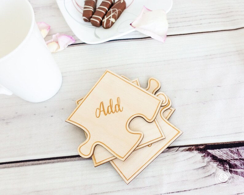 Personalized Jigsaw Puzzle Coaster Set, Custom Family Set, Anniversary ...