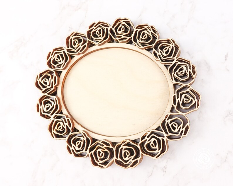 3 Floral Wood Frames Vintage Roses Wood Cut Outs Oval Frame | Etsy