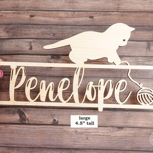 Custom Cat Name Sign, Wood Kitty Name Sign, Pet Name Sign, Cat Name ...