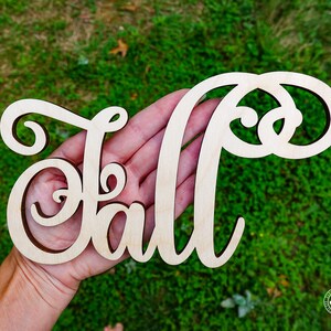 Fall Wood Word Cutout, Laser Cut Autumn Decorations, Fall Sign Script ...