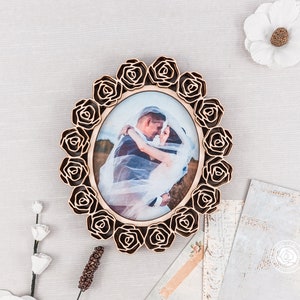 3 Floral Wood Frames, Vintage Roses Wood Cut Outs, Oval Frame Set of 3 ...