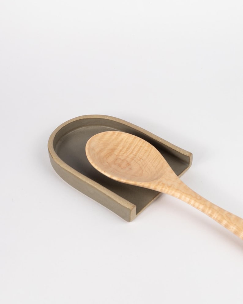 Handmade Arched Ceramic Spoon Rest, Modern Kitchen Decor, Rounded ...