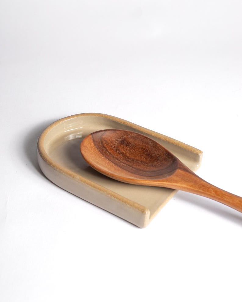 Handmade Arched Ceramic Spoon Rest, Modern Kitchen Decor, Rounded ...