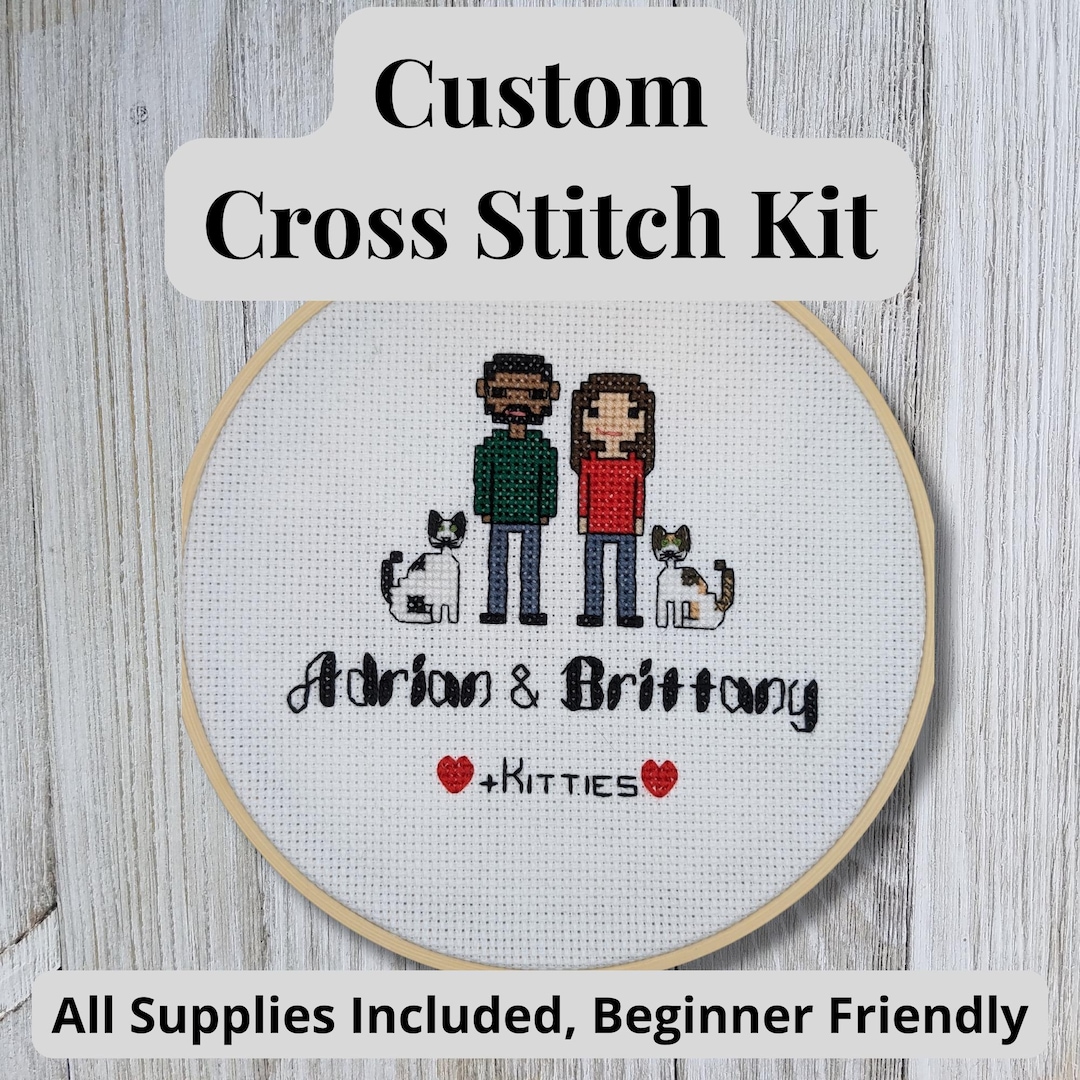 Custom Family Portrait Cross Stitch Kit With Personalized Pattern - Etsy