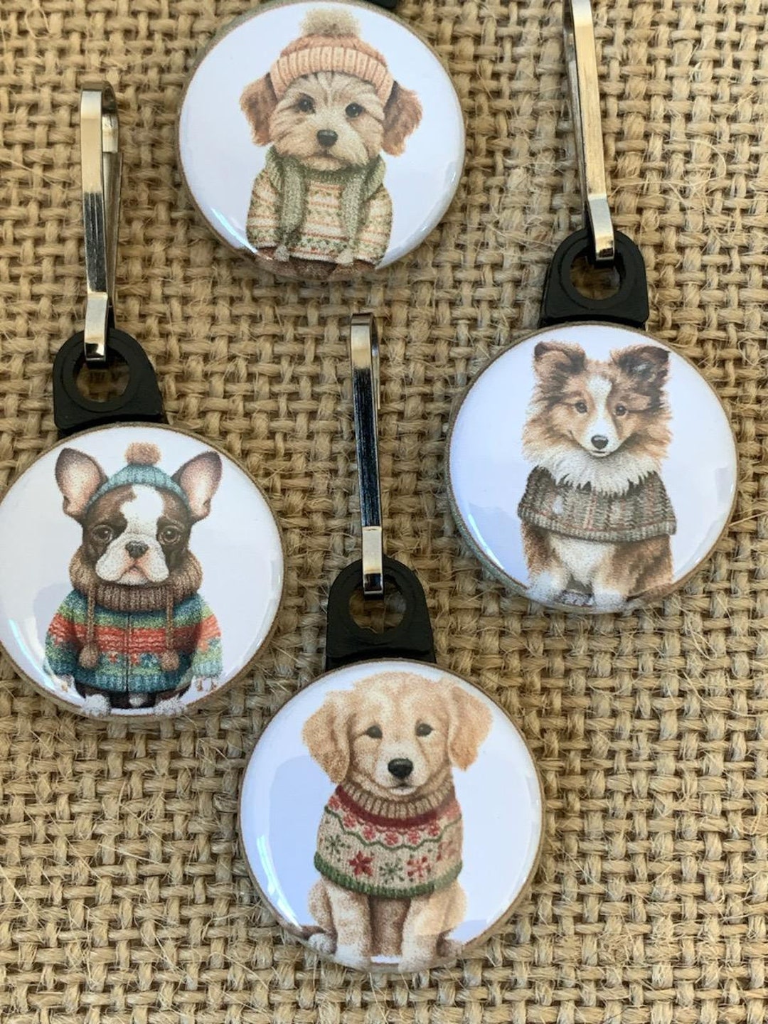 Cute and Cozy Pups Zipper Pulls - Etsy