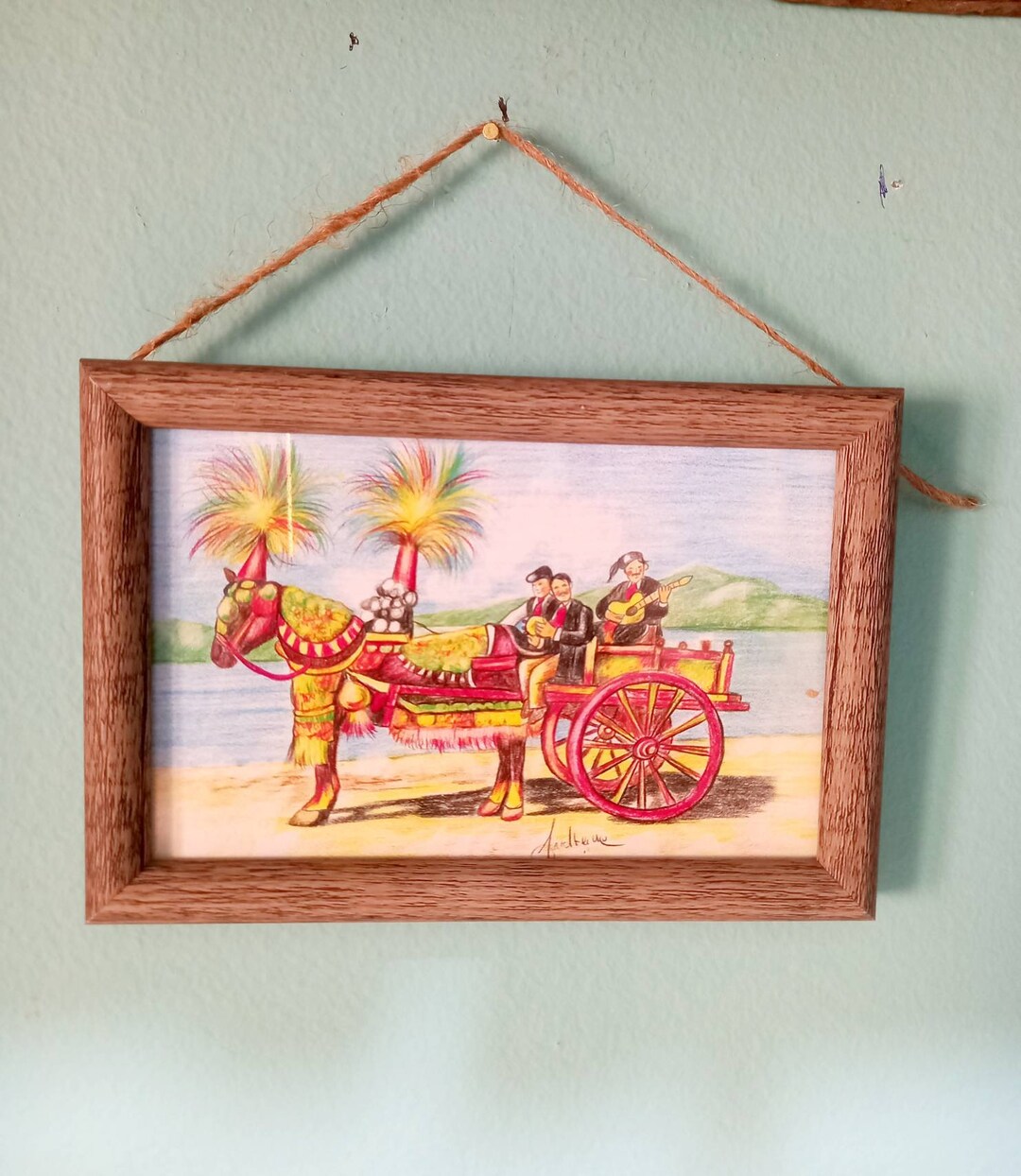 Illustration Sicilian Cart Made by Hand With Pastels Then - Etsy