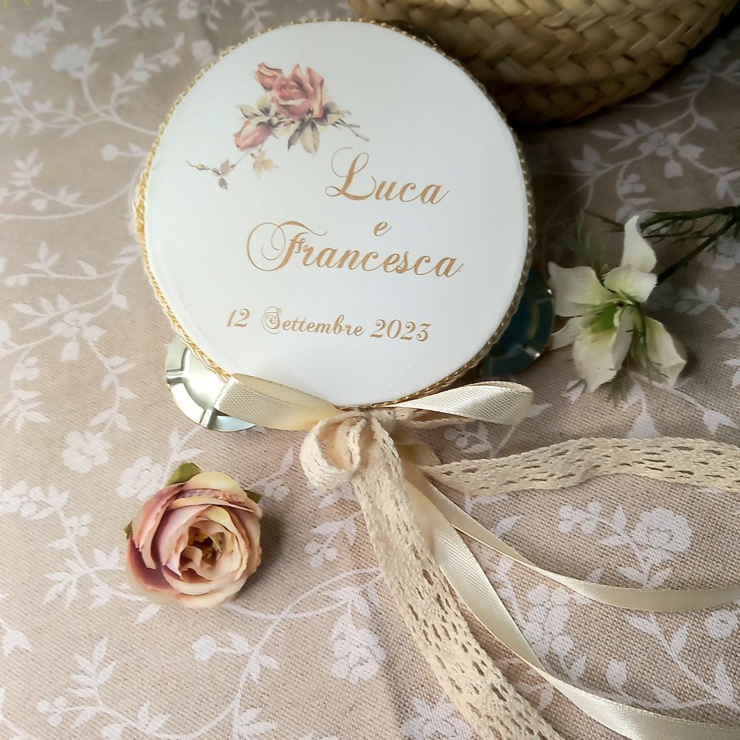 Wedding Tambourine, Personalized Wedding Favor With the Bride and Groom ...