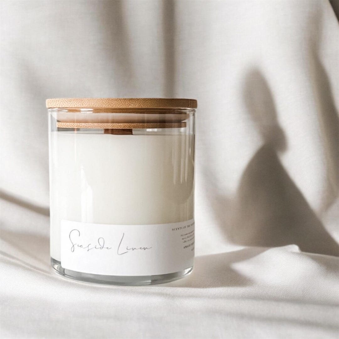 Linen Candle Fresh Jar Candle Fresh Linen Container Candle Crisp Clean ...