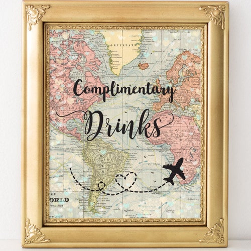 Printable complimentary Drinks Wedding Sign Party - Etsy