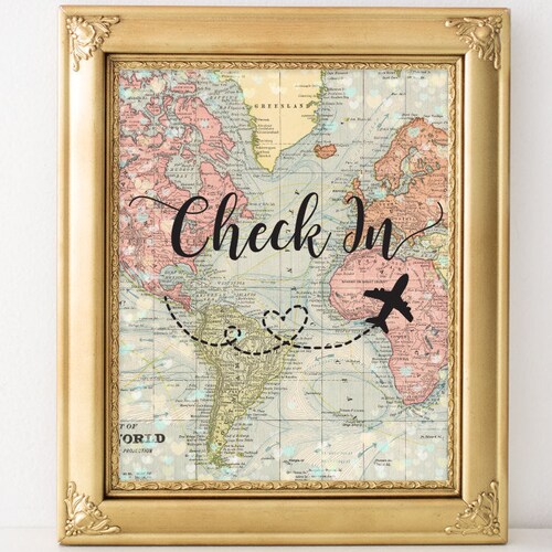 Cards & Gifts Sign World Map 8x10 Travel Theme Printable - Etsy
