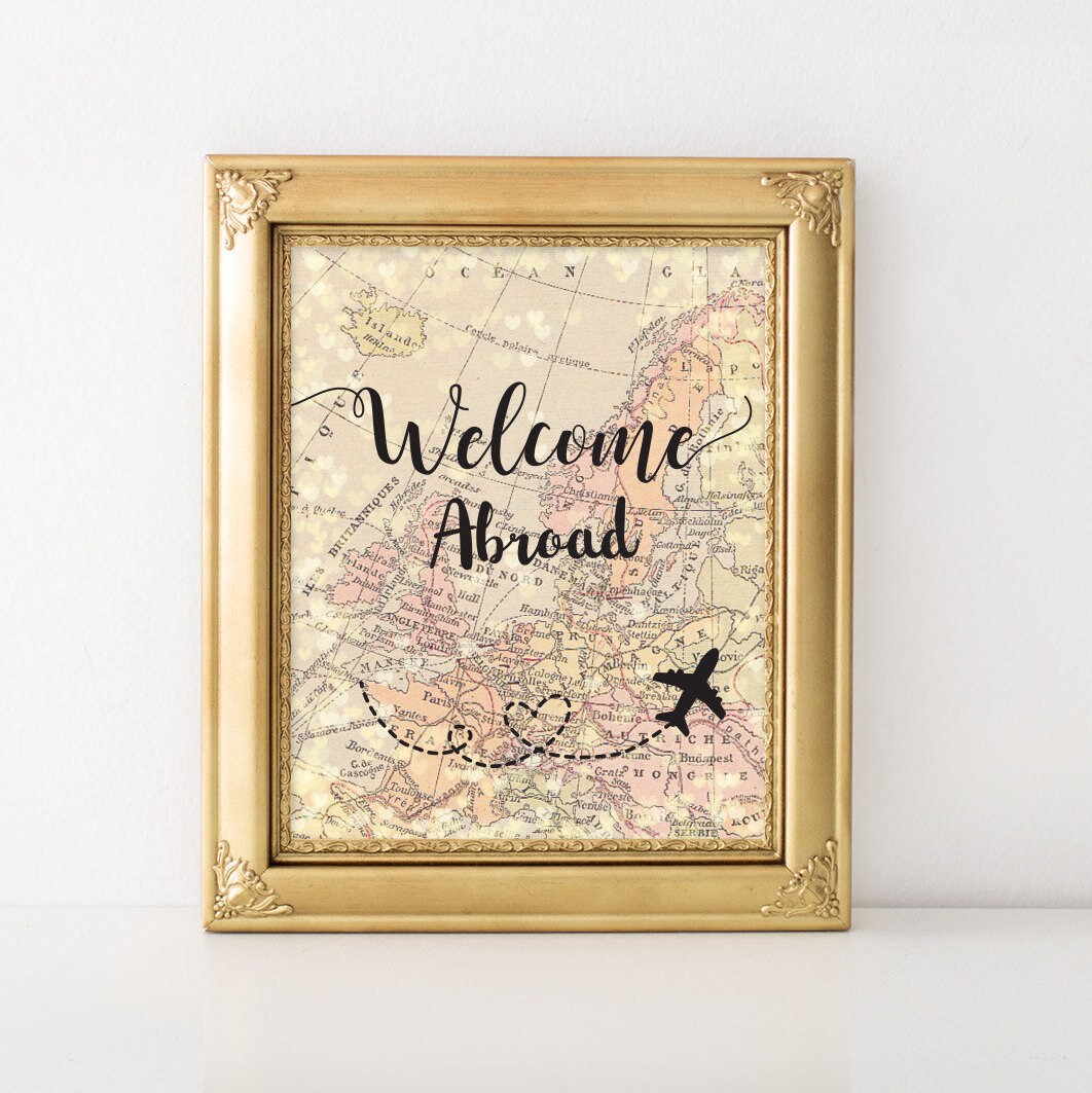 Printable Welcome Sign World Map 8x10 Travel Wedding Party - Etsy