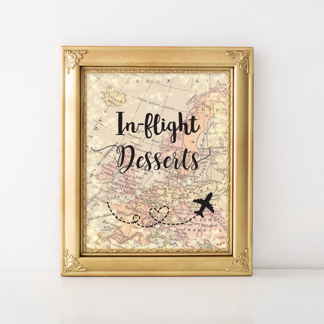 Printable in Flight Desserts Sign World Map 8x10 Travel - Etsy
