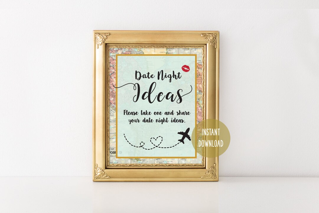 Date Night Jar Sign Set 8 x 10, Ideas de fecha nocturna, Tarjetas de ...