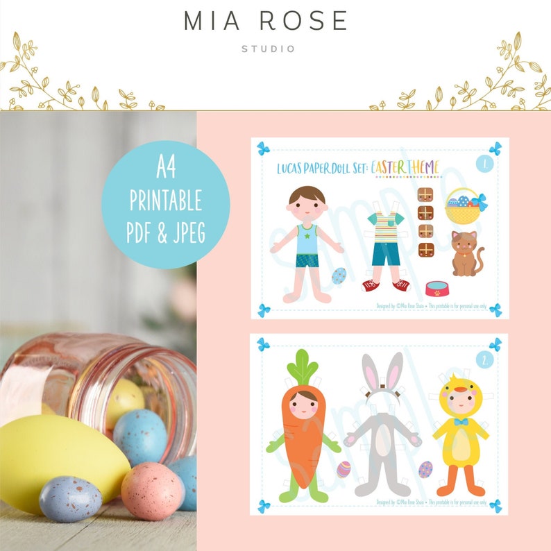 Paper Doll Printable Boy Set Paper Doll Instant download | Etsy