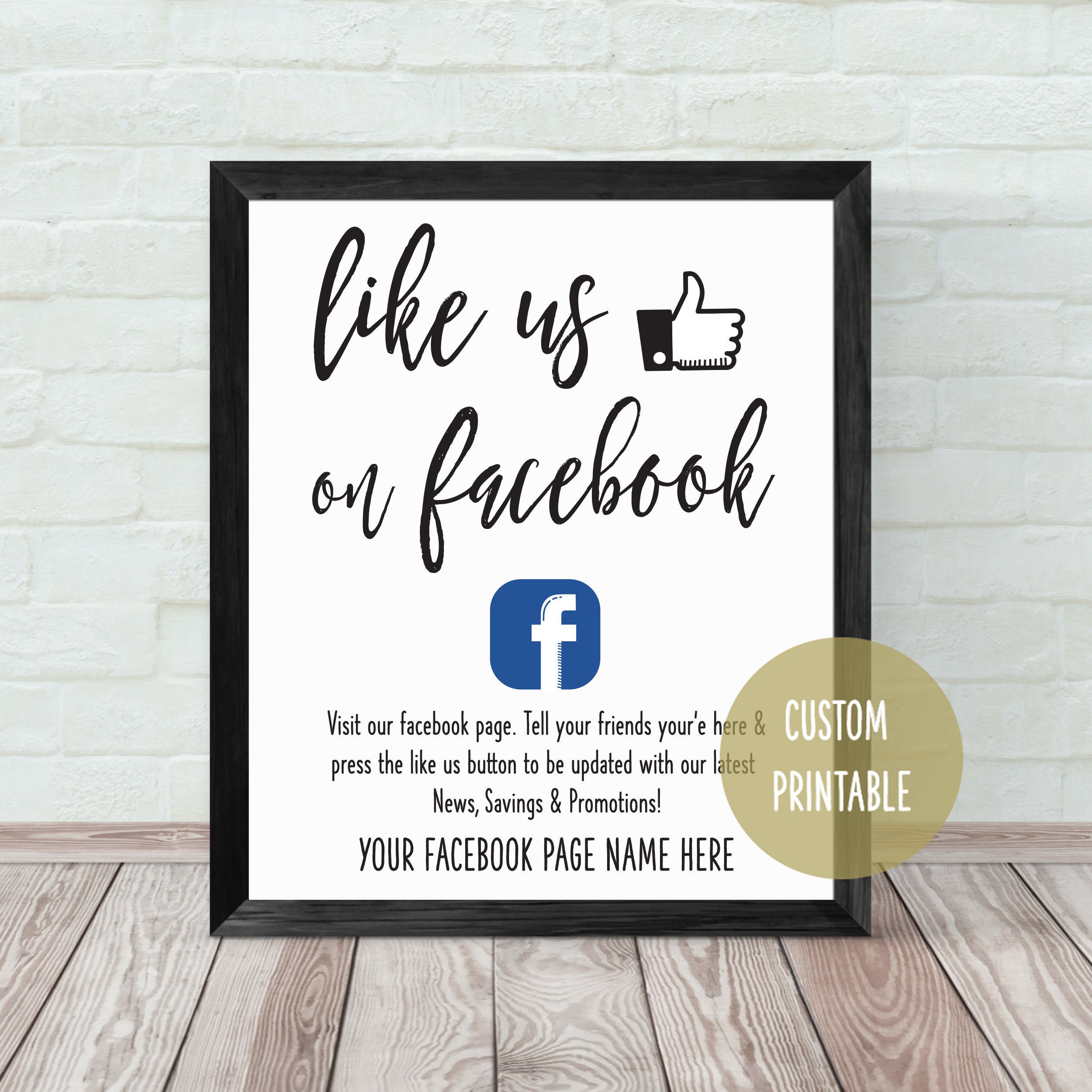 Sign Follow Us On Facebook