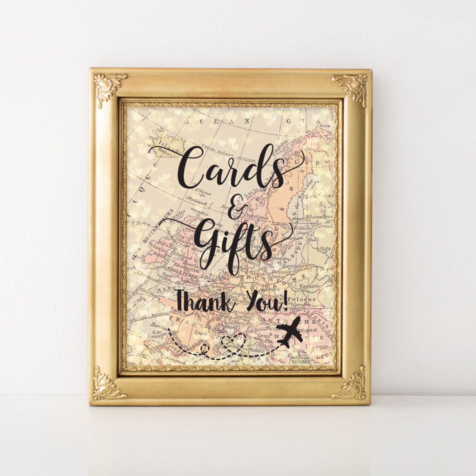 Cards & Gifts Sign World Map 8x10 Travel Theme Printable | Etsy