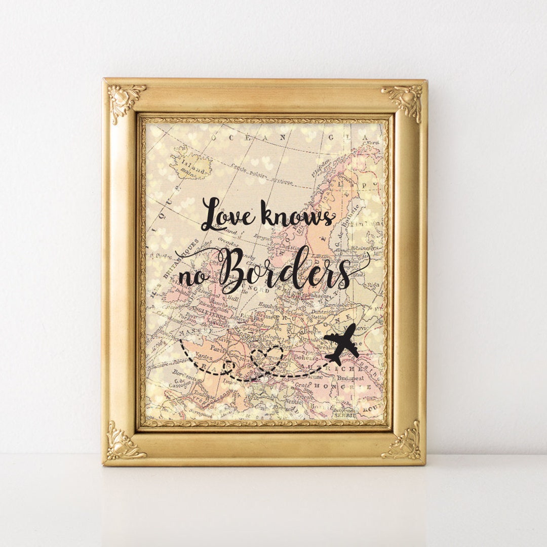 Printable Love Knows No Borders World Map 8x10 Travel Wall - Etsy