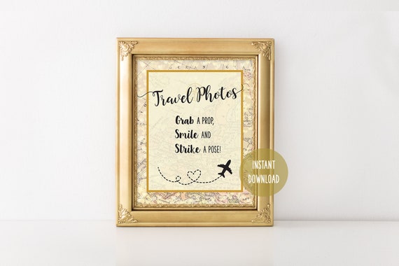 Printable Travel Photos Sign Passport Photos Booth Wedding | Etsy