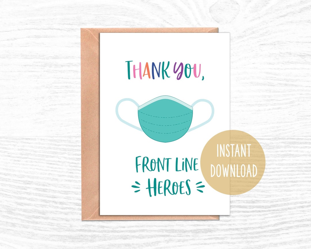 Front Line Workers Thank You Card, Thank You Front Line Heroes Card ...