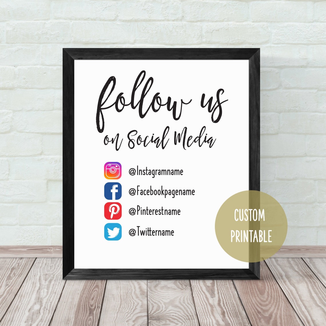 Follow Us on Social Media Sign 8x10 Small Business Craft - Etsy