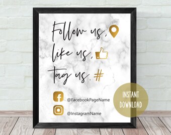 Follow Us Sign - Etsy