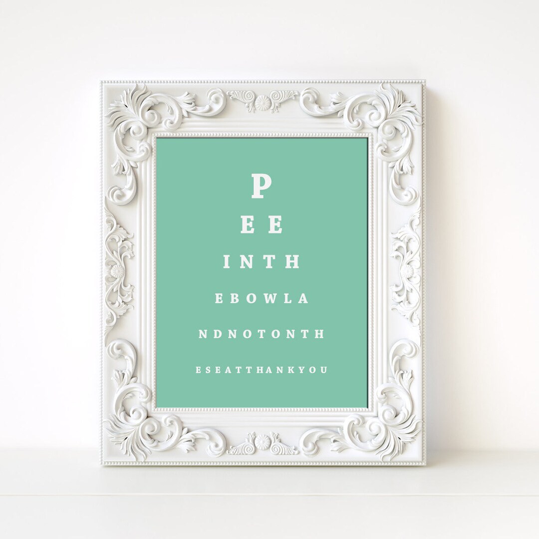 Printable Pee in the Bowl, Bathroom Decor, Funny Bathroom Art, Eye ...