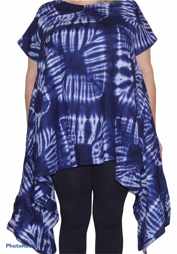 African Cotton Batik Tunic Top Plus Size 1X High Low Hem | Etsy
