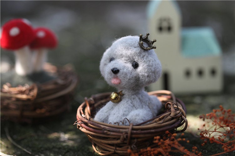 Toy Poodle DIY Needle Felting Craft Kit | Etsy