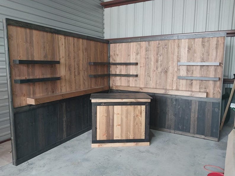 Custom Wood Trade Show Booth Rental, Portable Slatwall Clothing Display ...