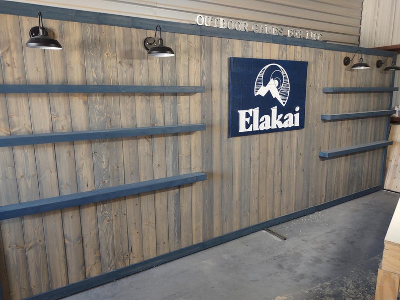 Custom Wood Trade Show Booth Rental, Portable Slatwall Clothing Display ...