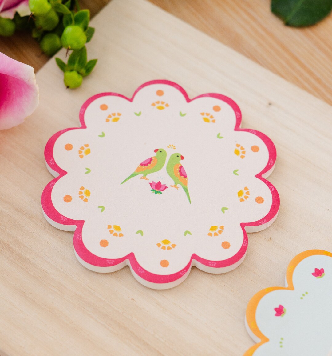 Parrot Party Rangoli Coasters - Indian, Diwali, Pakistani, South Asian ...