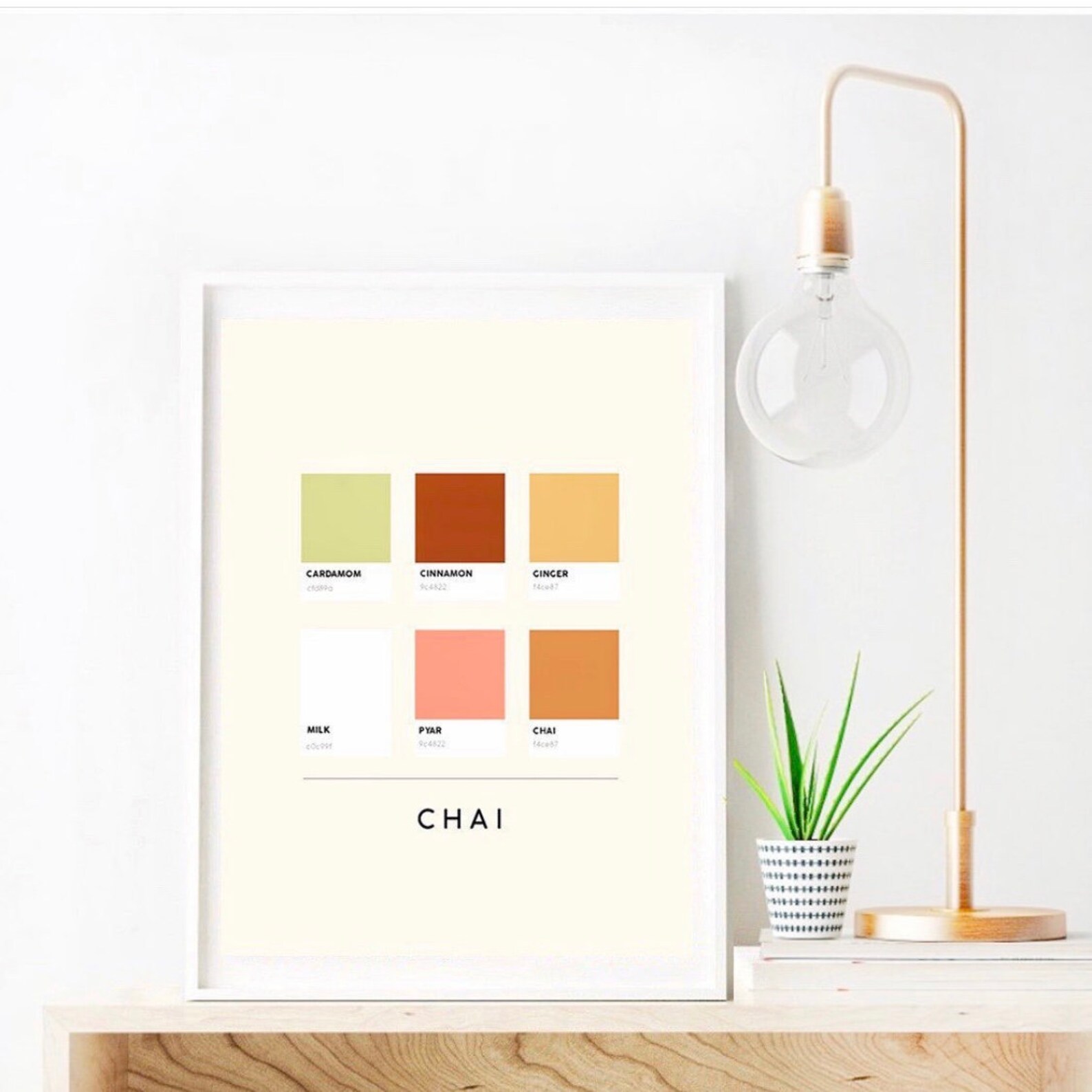 Chai Color Palette-art Print Chai Lovers Pantone Art | Etsy