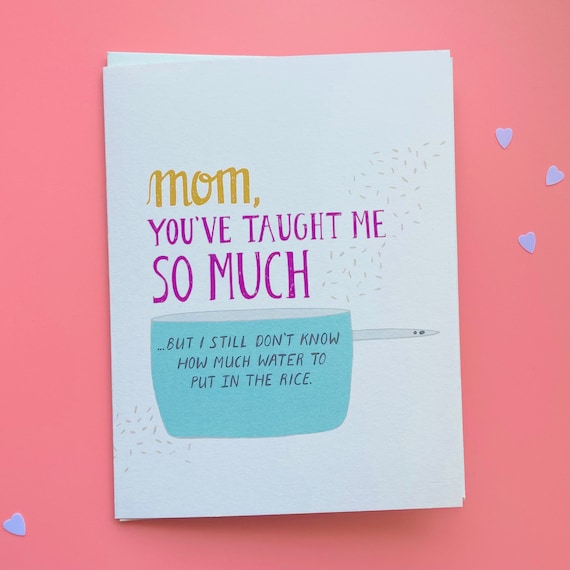 Mom How Do I Make Rice Indian Mother's Day Card | Etsy