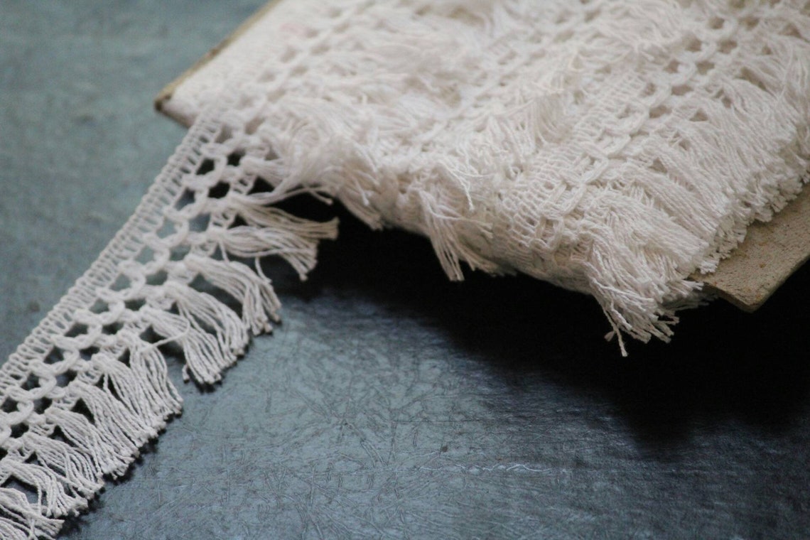 52 Yard Cotton Fringe Trim White Trim Non-dye Fringes | Etsy