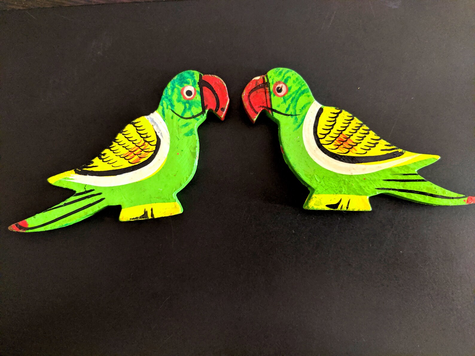 5pc Handmade Wooden Parrot Beads Hand-painted Handicraft - Etsy