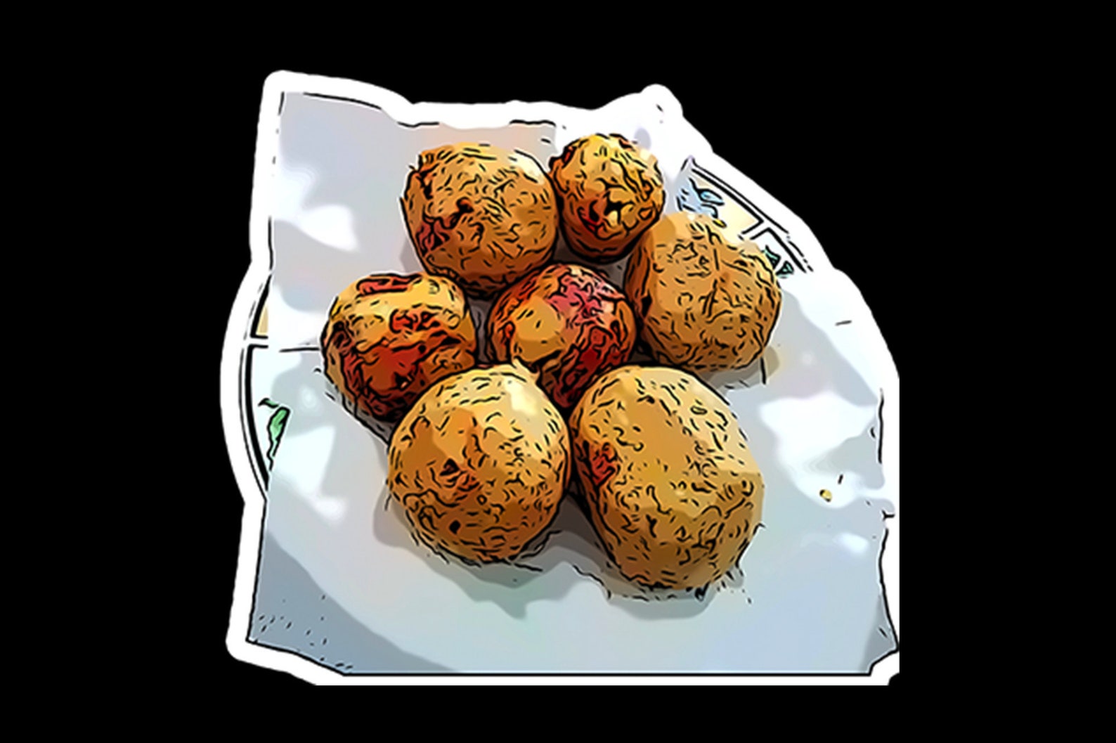 Bolones De Verde, Ecuador Cartoon Vinyl Sticker From Real Image ...