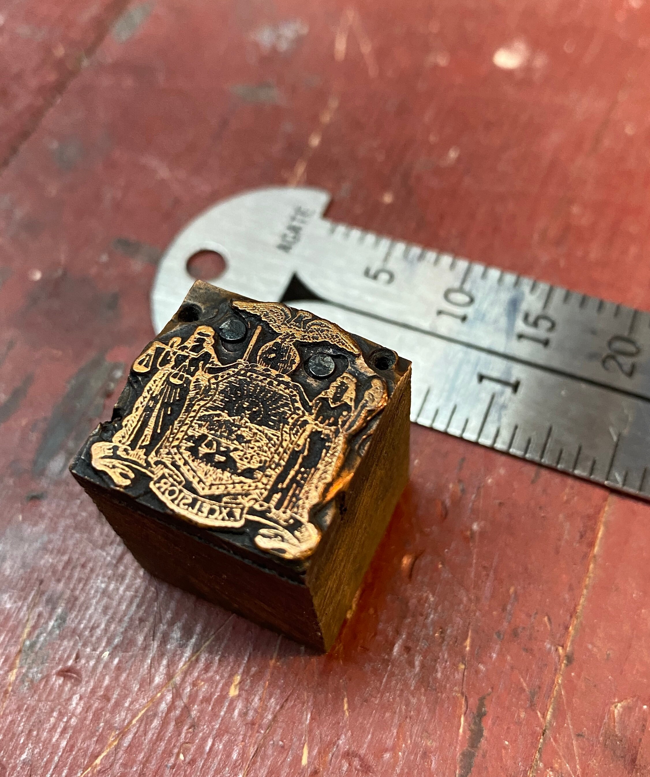 Vintage NYS Logo Printing Block - Heidelberg Windmill Letterpress - Etsy